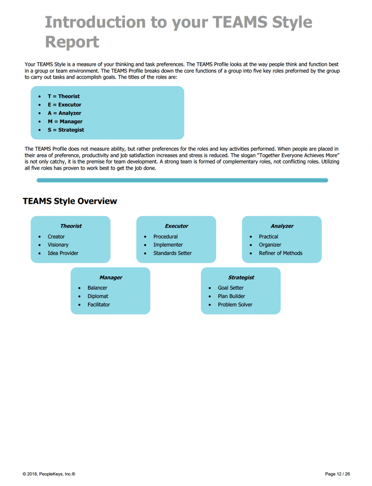 Teams Management Assessment - Keep Thinking Big